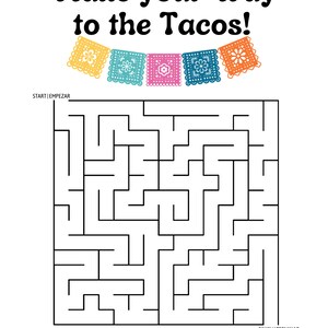 Fiesta or Cinco De Mayo Printable Activity Sheets for Kids - Etsy