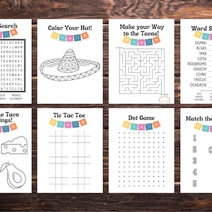 Fiesta or Cinco De Mayo Printable Activity Sheets for Kids - Etsy