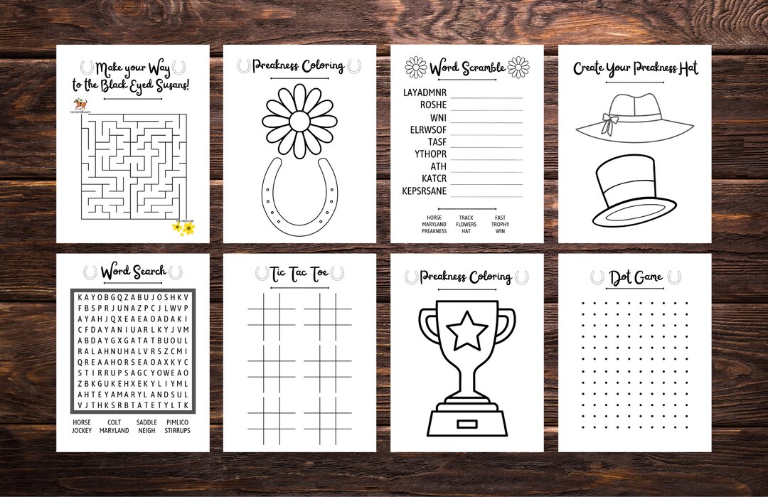Preakness Printable Activity Sheets for Kids - Etsy