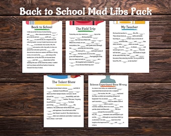 Back to School Mad Libs Game Fill the Gaps First Day of School Activity ...