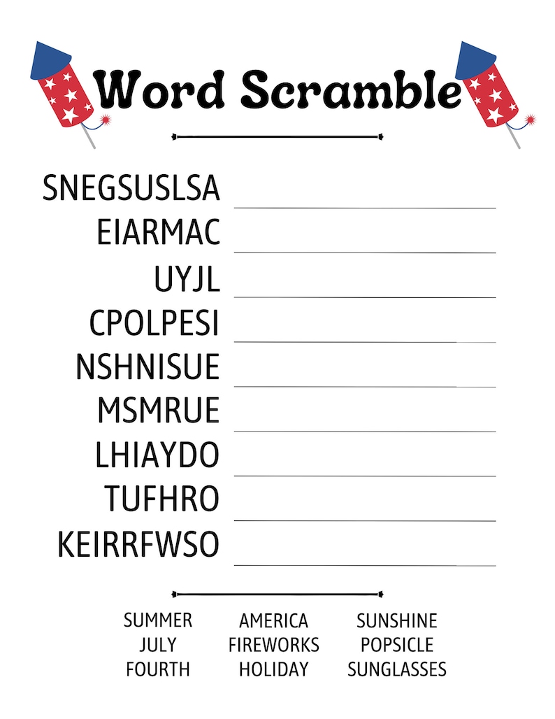 Fourth of July & Patriotic Printable Activity Sheets for Kids - Etsy