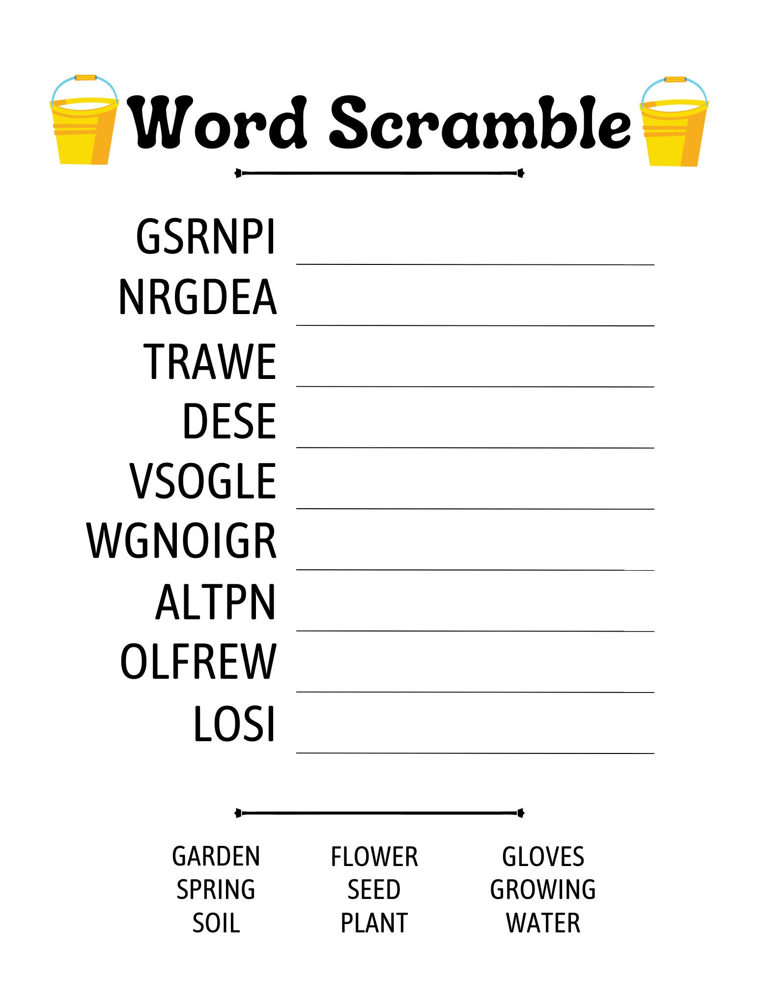 Gardening Spring Printable Activity Sheets for Kids - Etsy