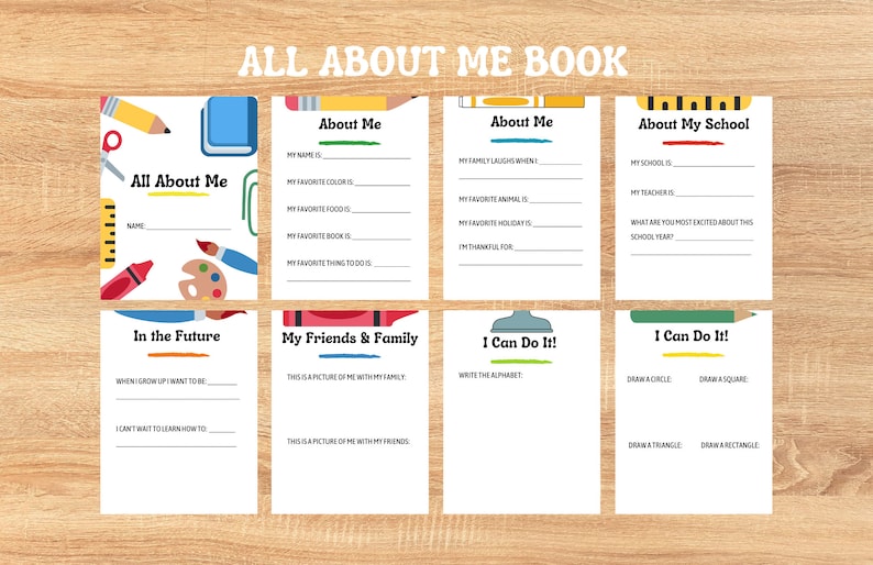 Printable All About Me Book for Kids Back to School - Etsy