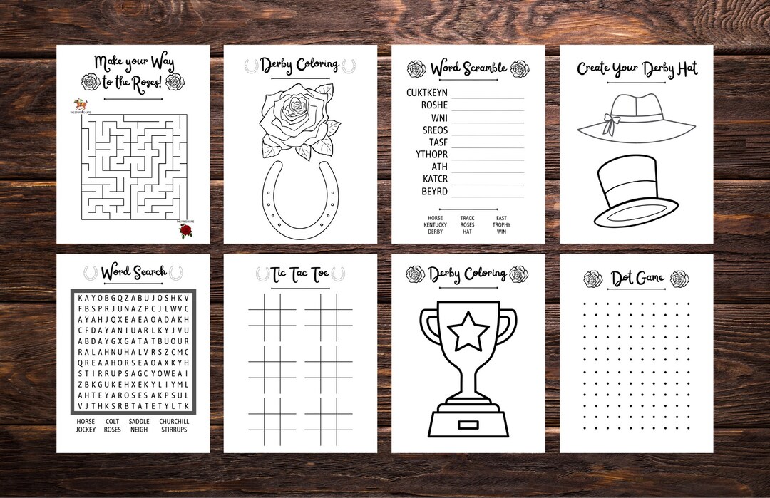 Kentucky Derby Printable Activity Sheets for Kids - Etsy