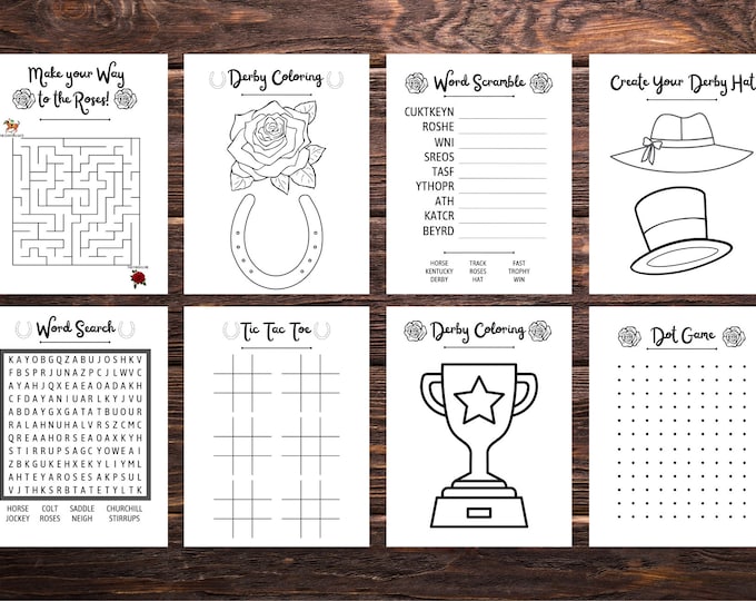 Kentucky Derby Printable Activity Sheets for Kids - Etsy Israel