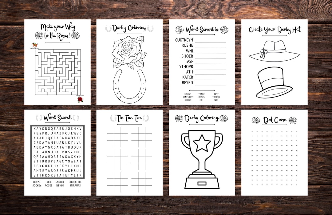 Kentucky Derby Printable Activity Sheets for Kids - Etsy