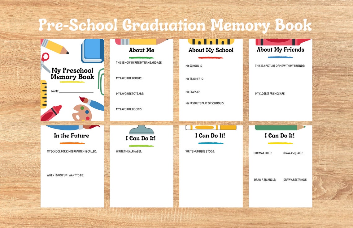 Printable Preschool Memory Book for Graduation - Etsy