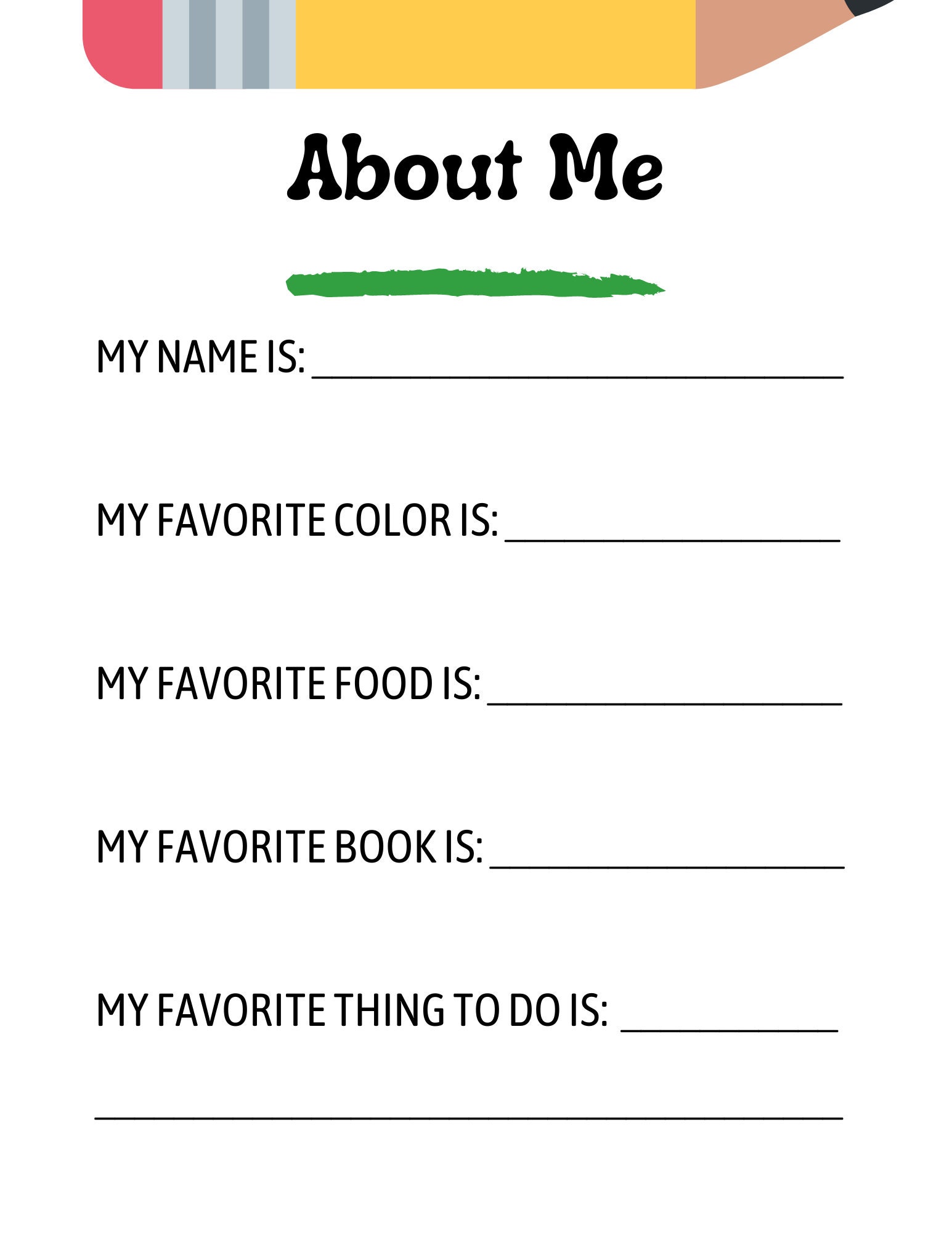 Printable All About Me Book for Kids Back to School - Etsy