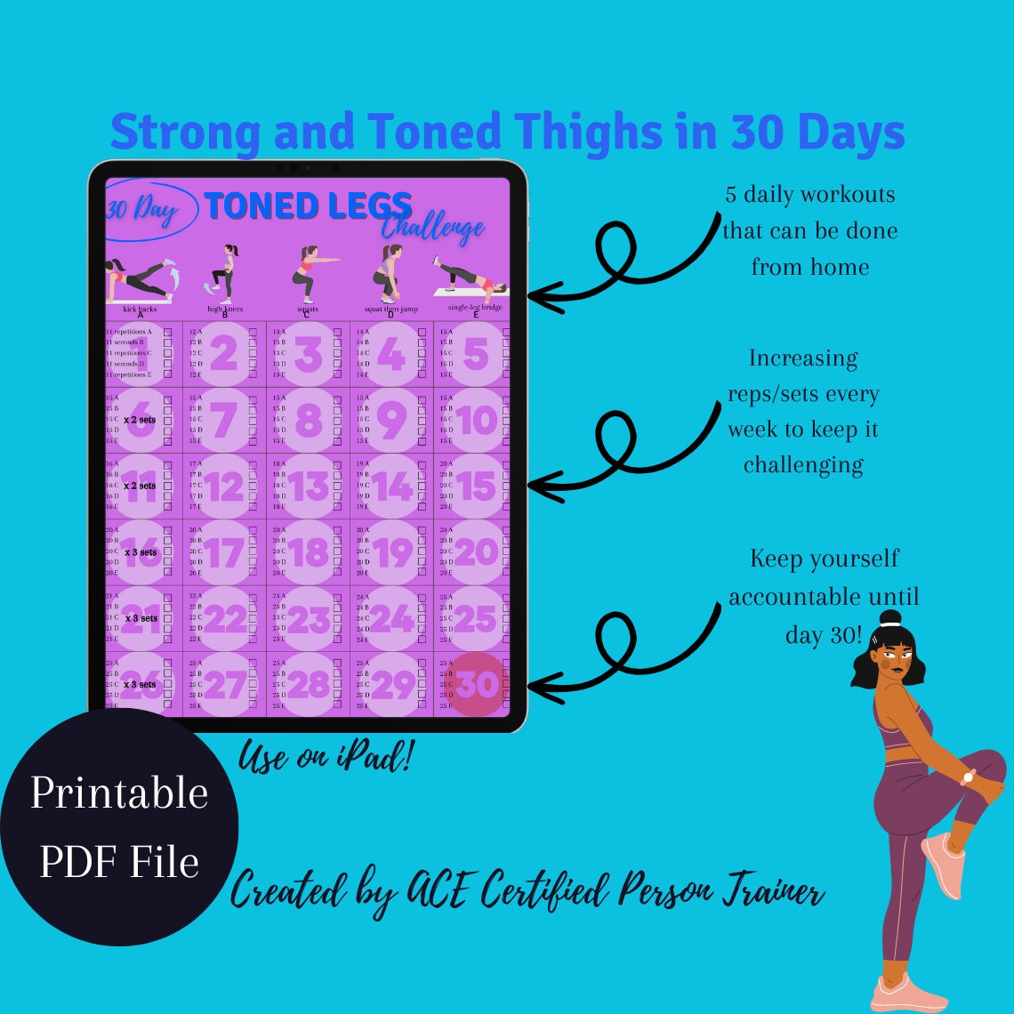Guide to Slim and Toned Legs in 30 Days - Leg Fitness Planner ...