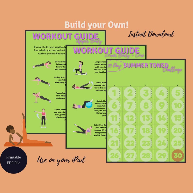 30 Day Summer Toned Challenge AND Meal Plan How to Get Fit for Summer ...