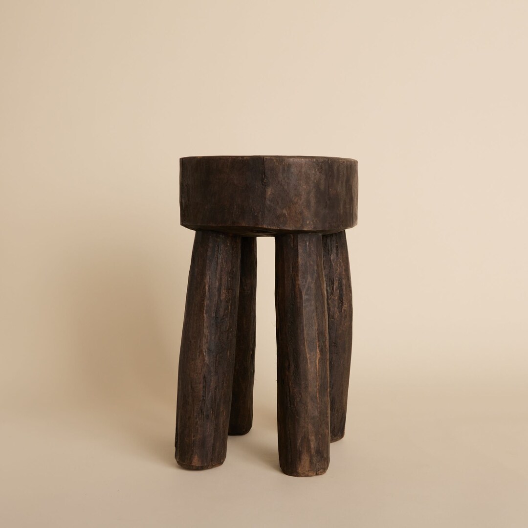 Wood Stool African Side Table Accent Stool Scandinavian - Etsy