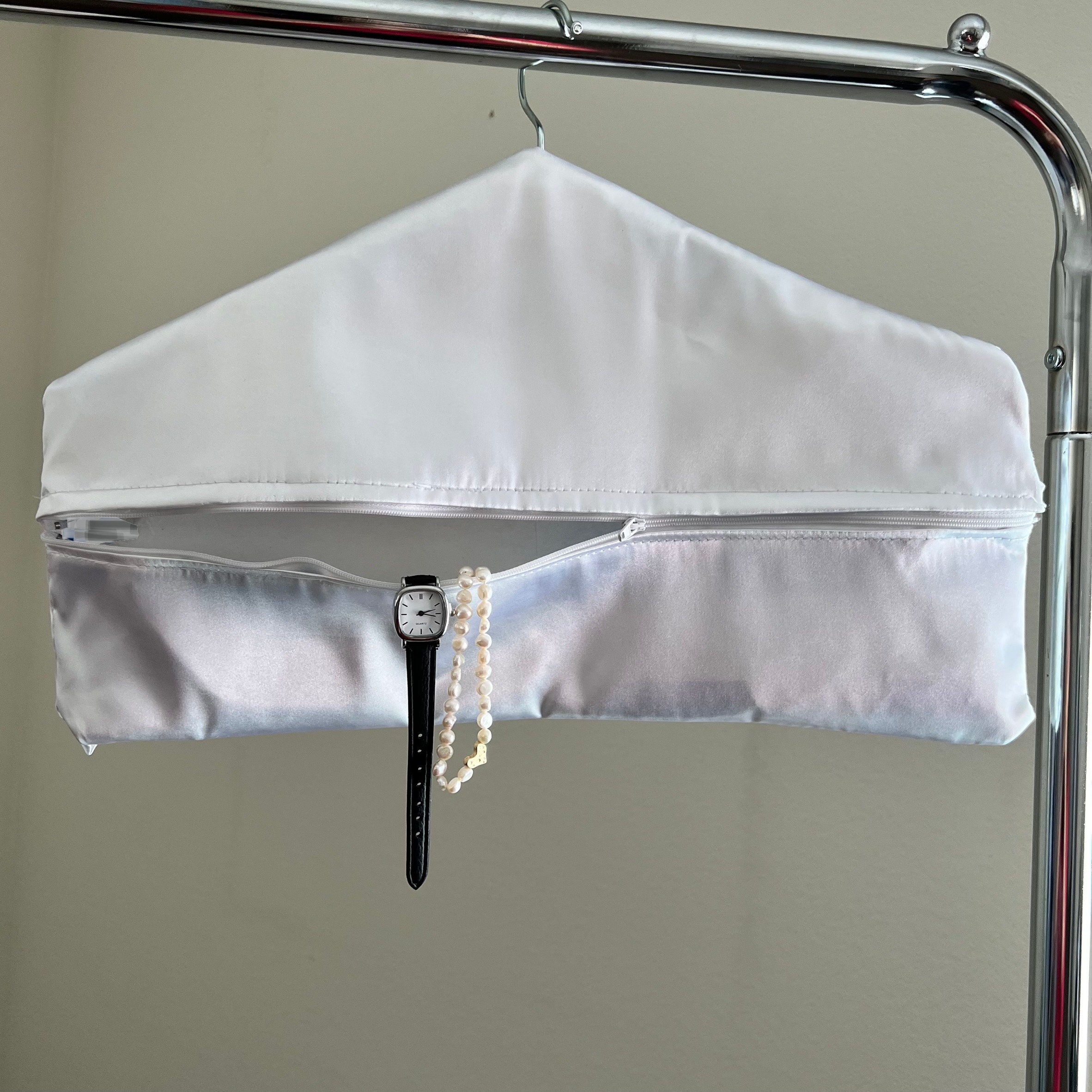 Fabric Hanger Cover Safe. Hidden Valuables Storage. Zipper. Hanger is ...
