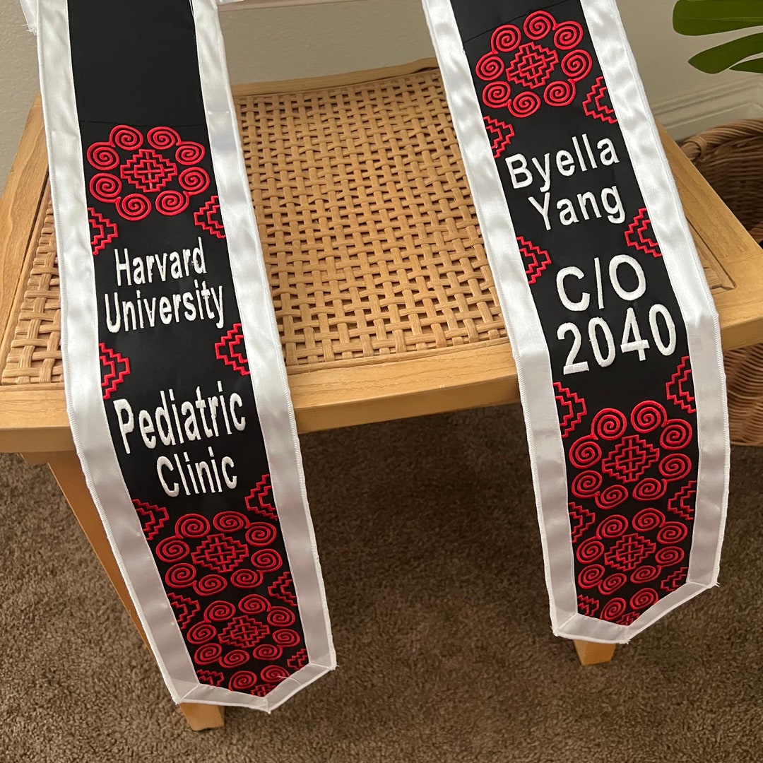 Custom Full Embroidery Hmong Graduation Sashes/stoles - Etsy