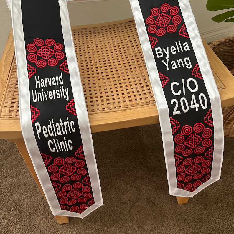 Custom Full Embroidery Hmong Graduation Sashes/stoles - Etsy