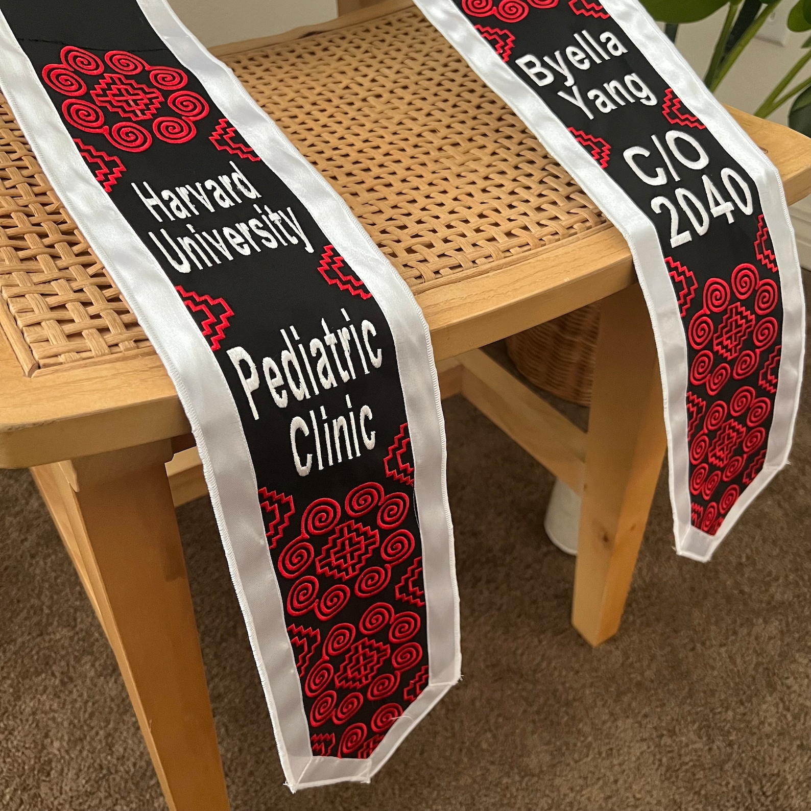 Custom Full Embroidery Hmong Graduation Sashes/stoles - Etsy