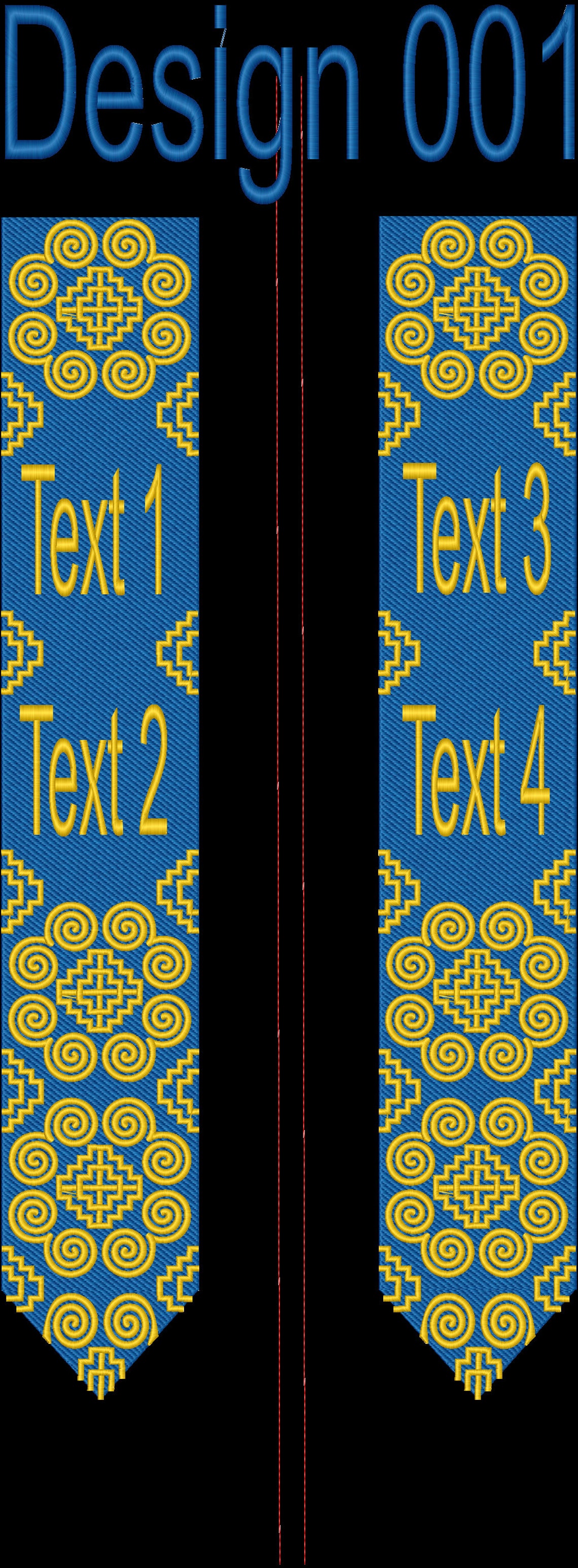 Custom Full Embroidery Hmong Graduation Sashes/stoles With SCHOOL LOGO ...