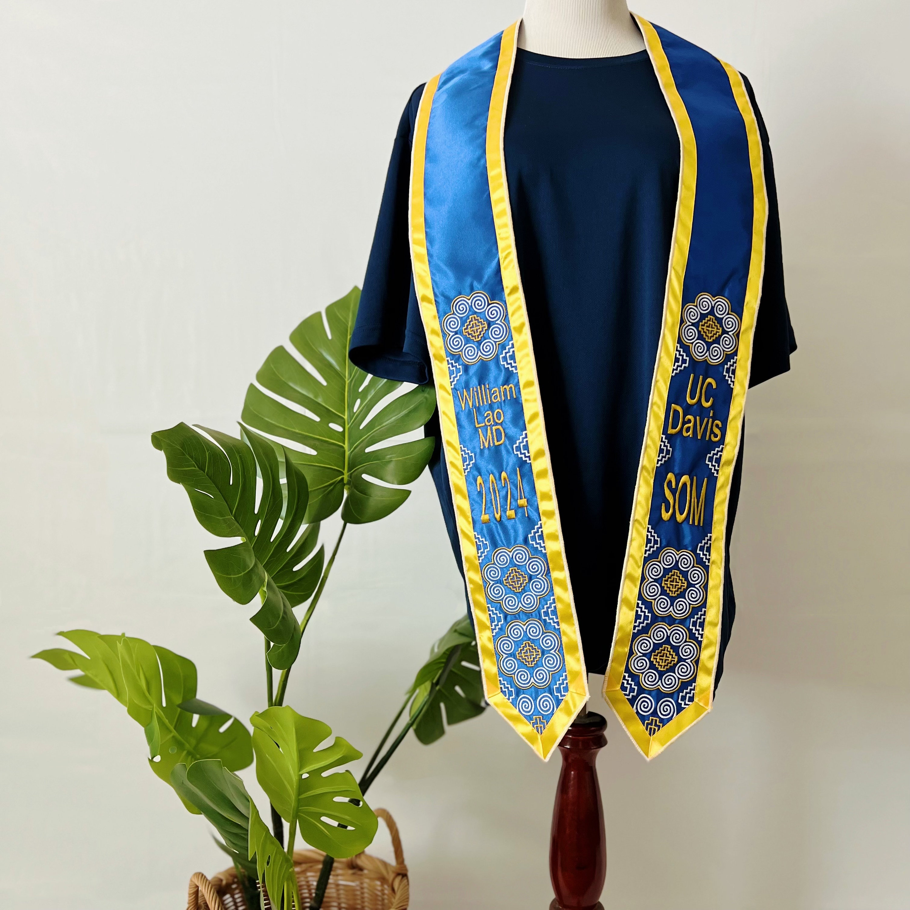 Custom Full Embroidery Duo Colors Hmong Graduation Sashes/stoles - Etsy