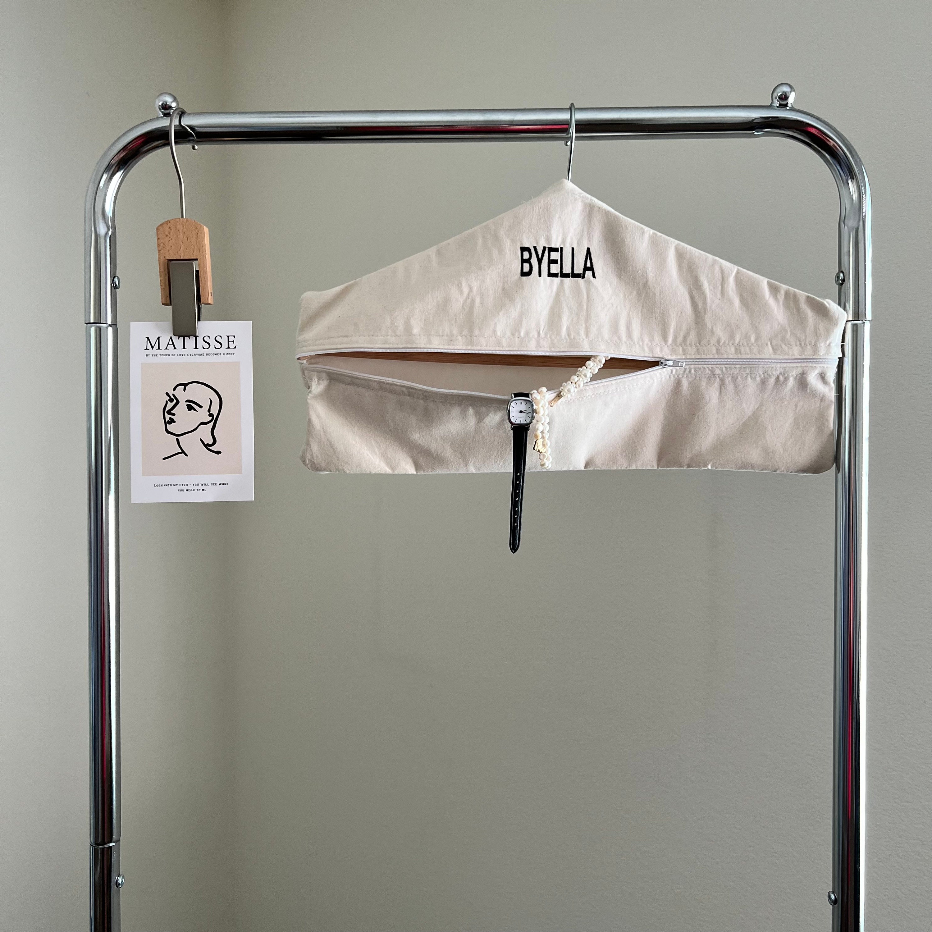 Fabric Hanger Cover Safe. Hidden Valuables Storage. Zipper. Hanger is ...