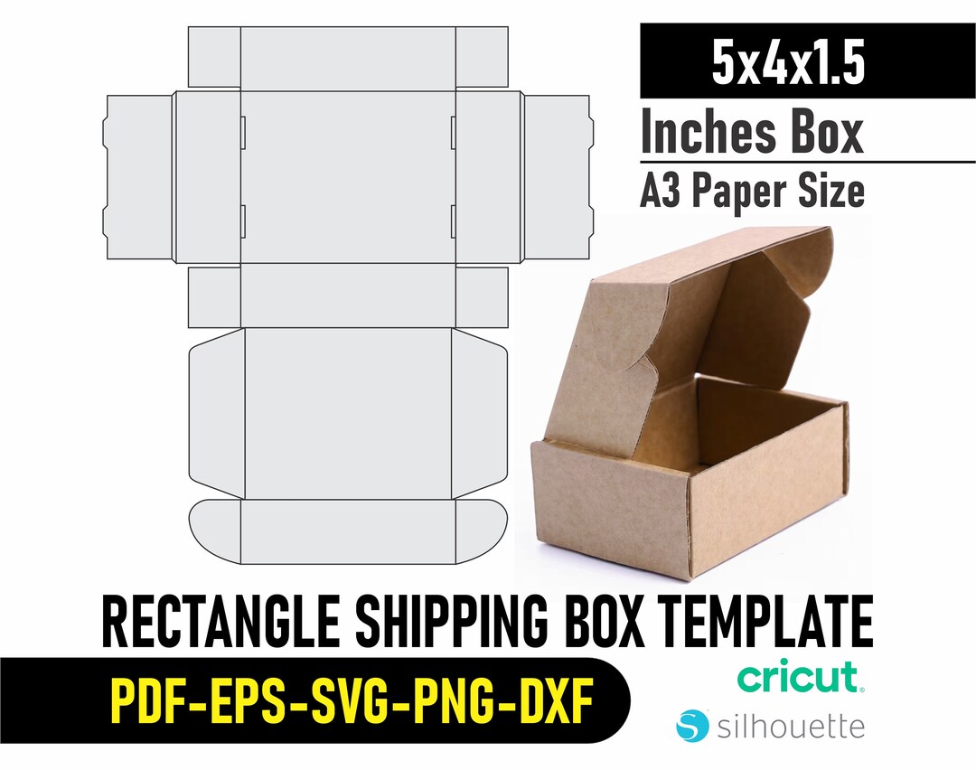 Rectangle Box Template Svg, Mailer Box Template Svg, Packaging Box Svg ...