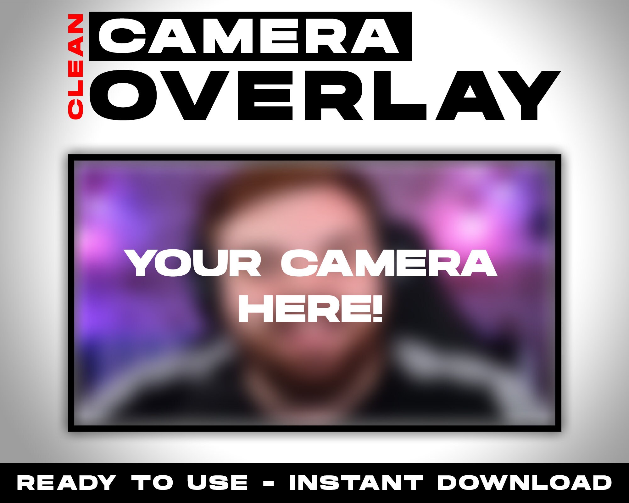 Black Facecam Overlay for Streaming - Camera Overlay for Webcam on ...