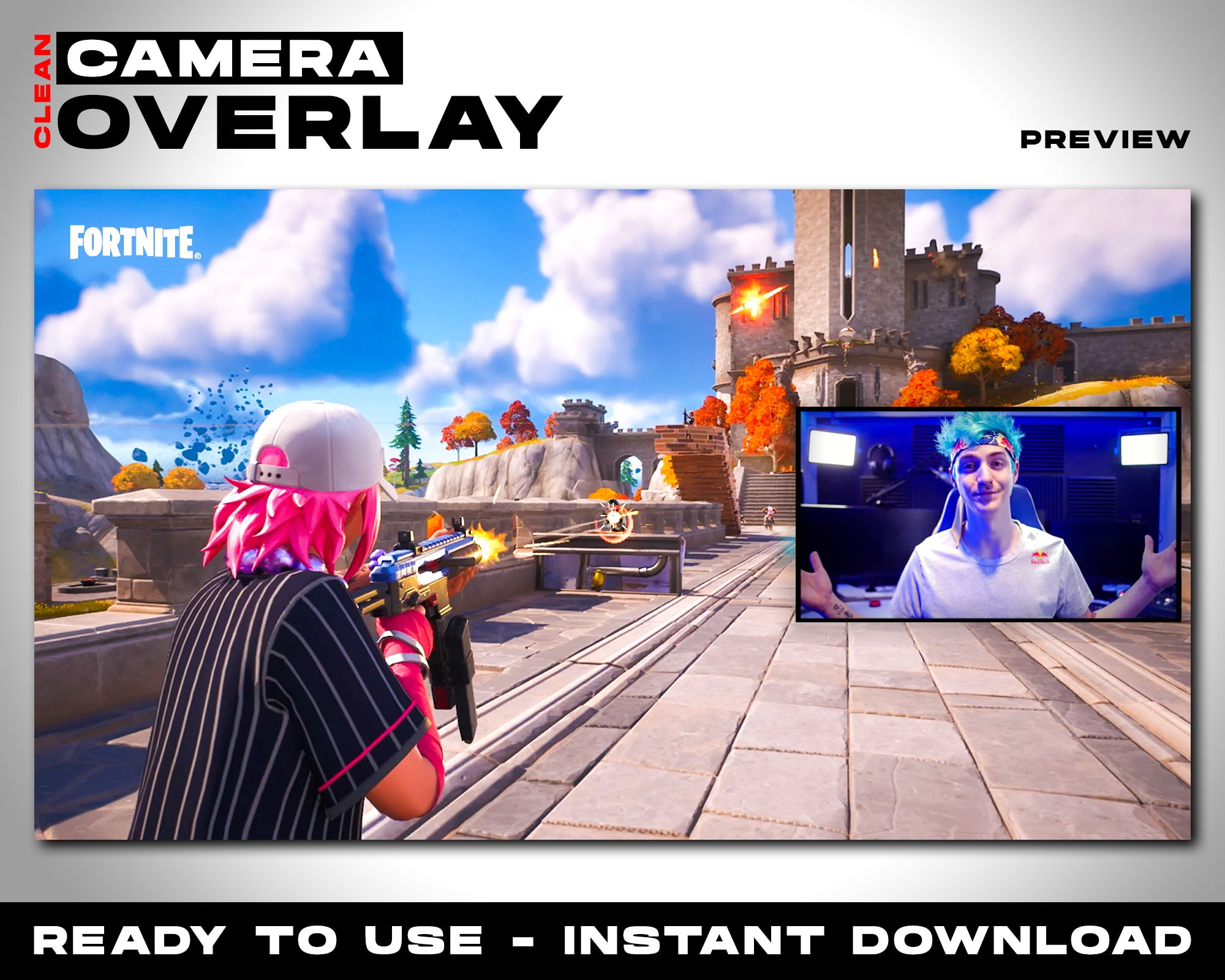Black Facecam Overlay for Streaming - Camera Overlay for Webcam on ...