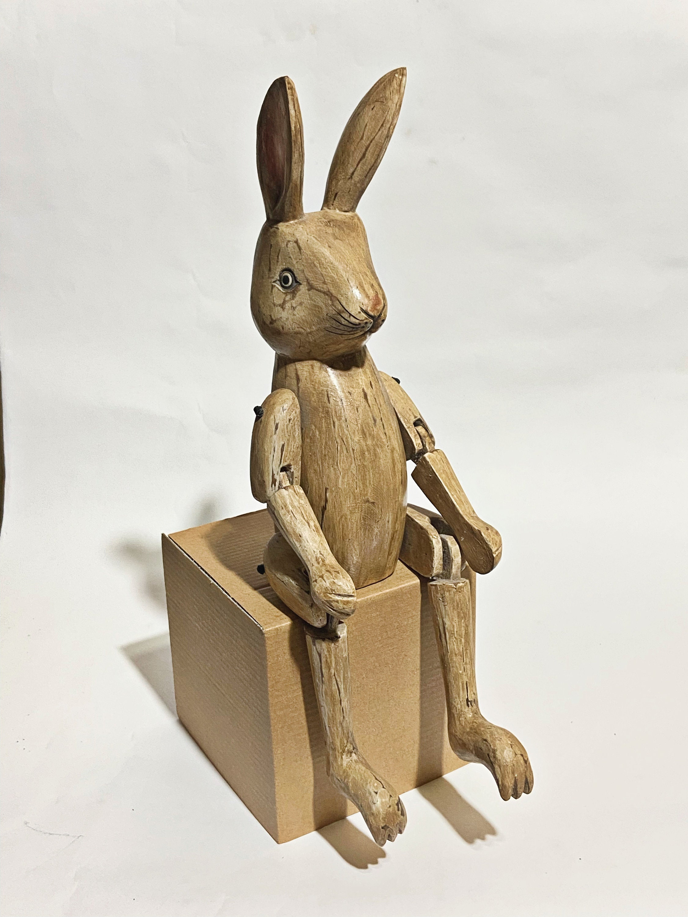Wooden Rabbit Table Décor, Statues Shelf Figurines, Rabbit Wall Décor ...
