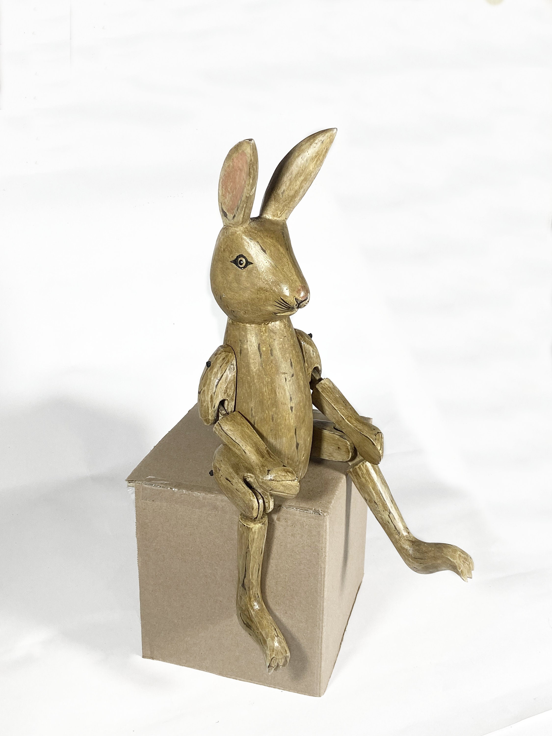 Wooden Rabbit Table Décor, Statues Shelf Figurines, Rabbit Wall Décor ...