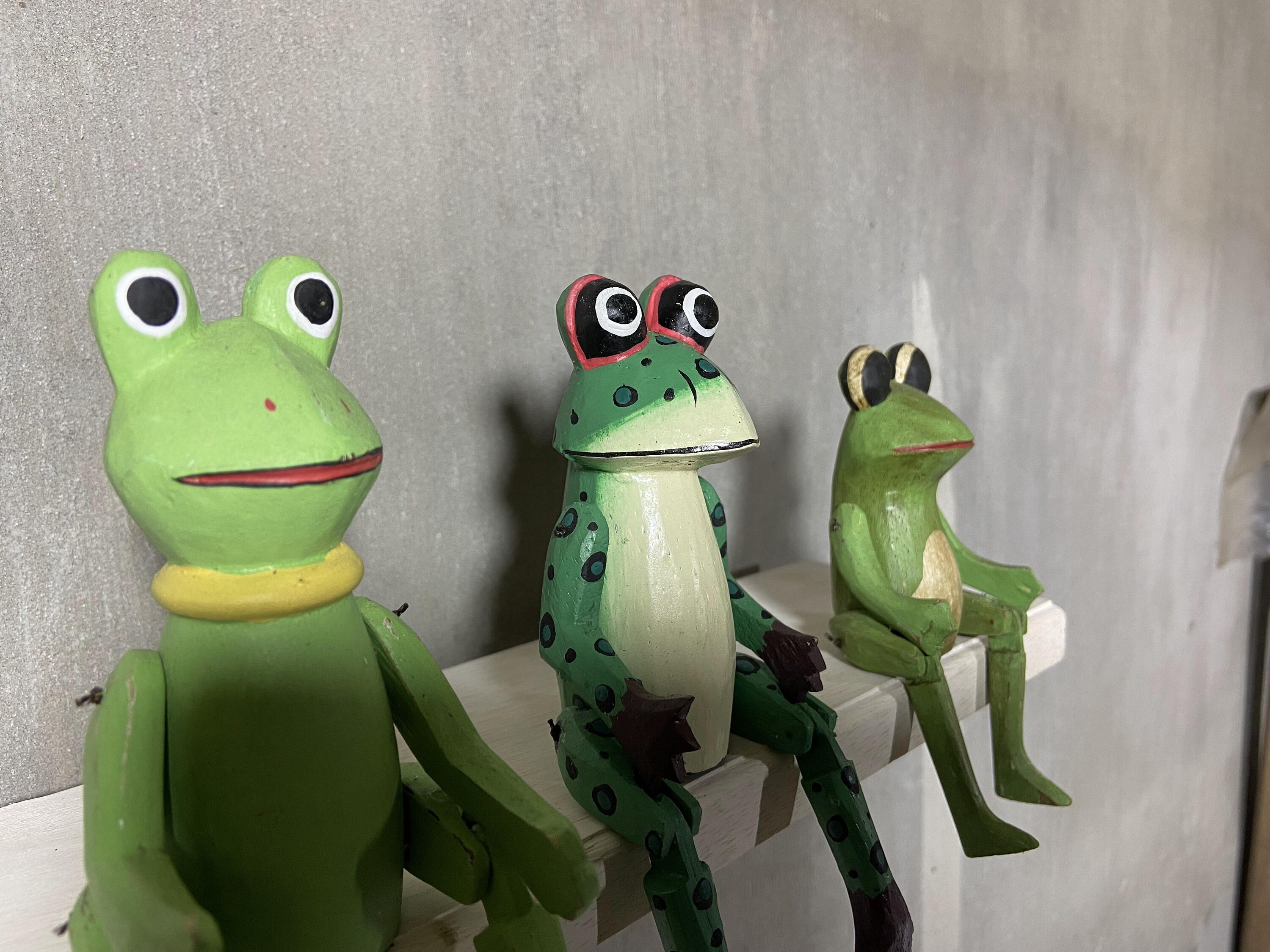 Set Wood Frog Statue Are Great for Table and Shelf Decorations, Fog ...