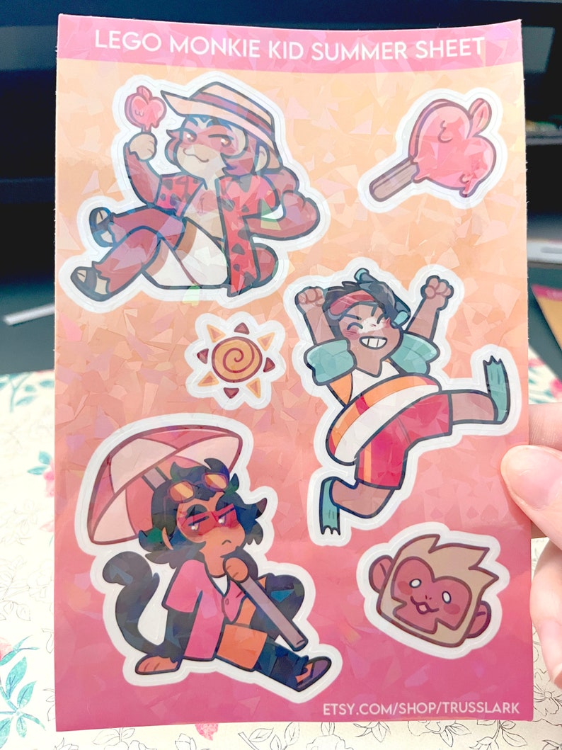 LMK Summer Vinyl Sticker Sheet 4x6 Inch Wukong Macaque MK - Etsy