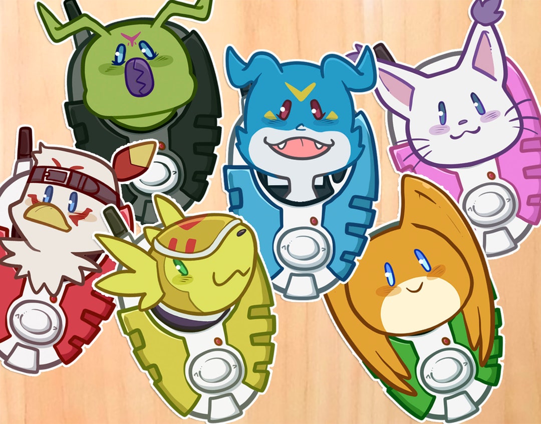 Digimon Digivices Partner Cute 2 Inch Vinyl Holographic Stickers ...