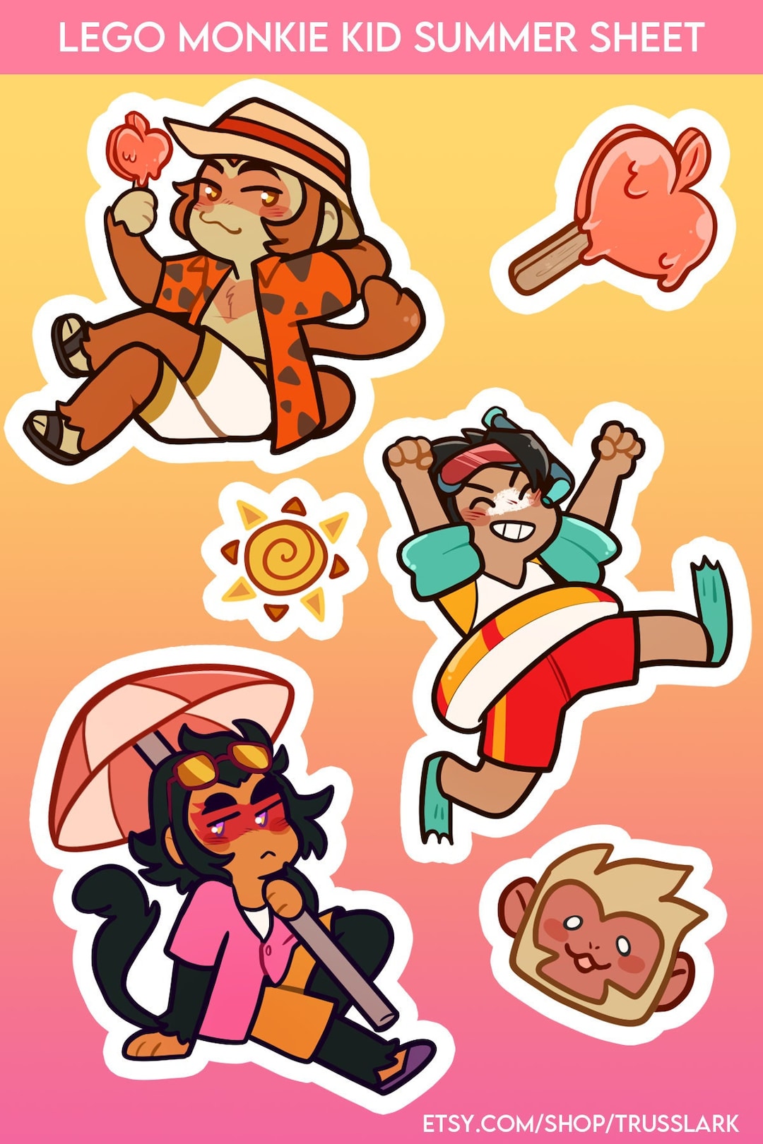 LMK Summer Vinyl Sticker Sheet 4x6 Inch Wukong Macaque MK Vinyl Holo ... LMK Summer Vinyl Sticker Sheet 4x6 Inch Wukong Macaque MK Vinyl Holo ...
