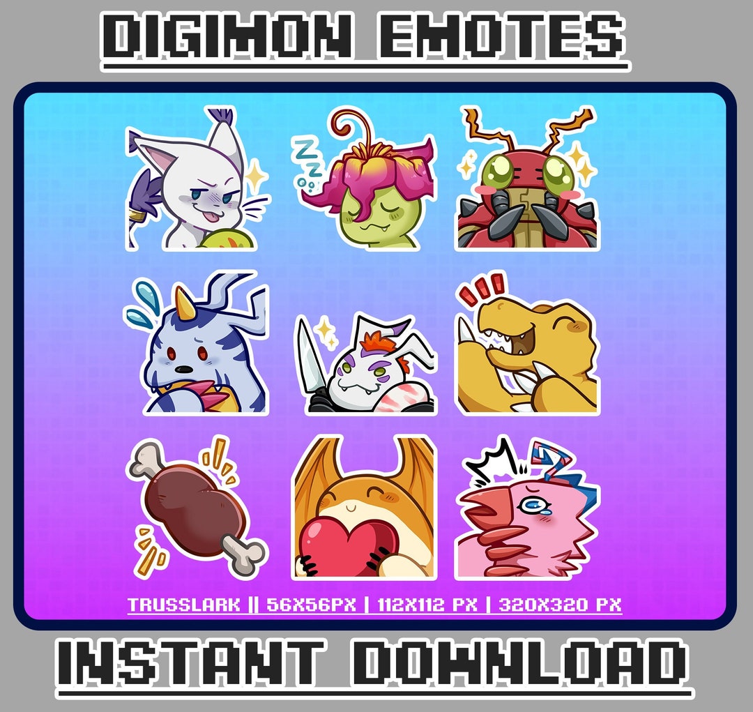 Digimon Emotes (9) | Twitch | Discord | Youtube | Streaming | Cute ...
