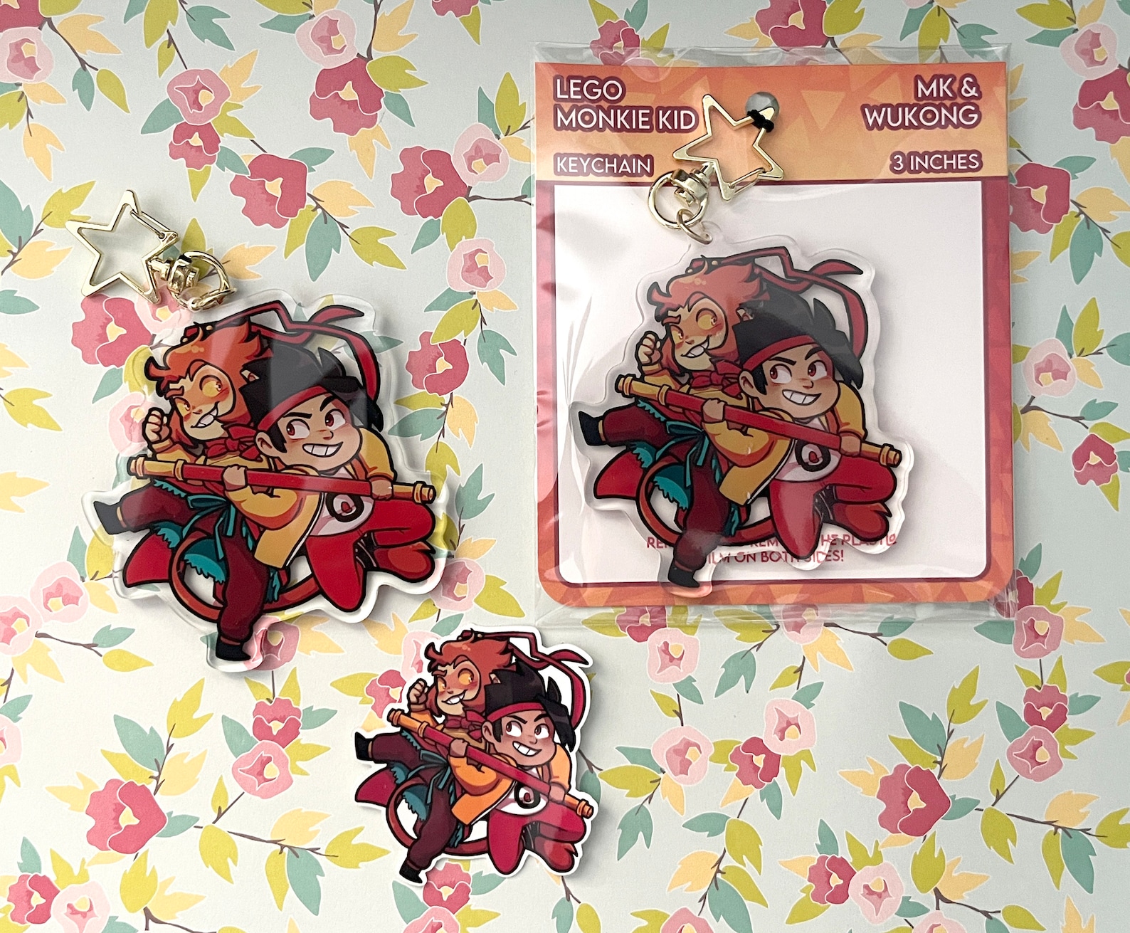 Llavero acrílico de 3 pulgadas LMK MK WuKong Macaque / llavero de doble ...