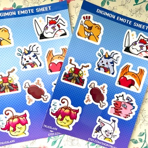 Digimon Emote Vinyl Sticker Sheet 4x6 Inch | Digimon Adventure | Vinyl ...
