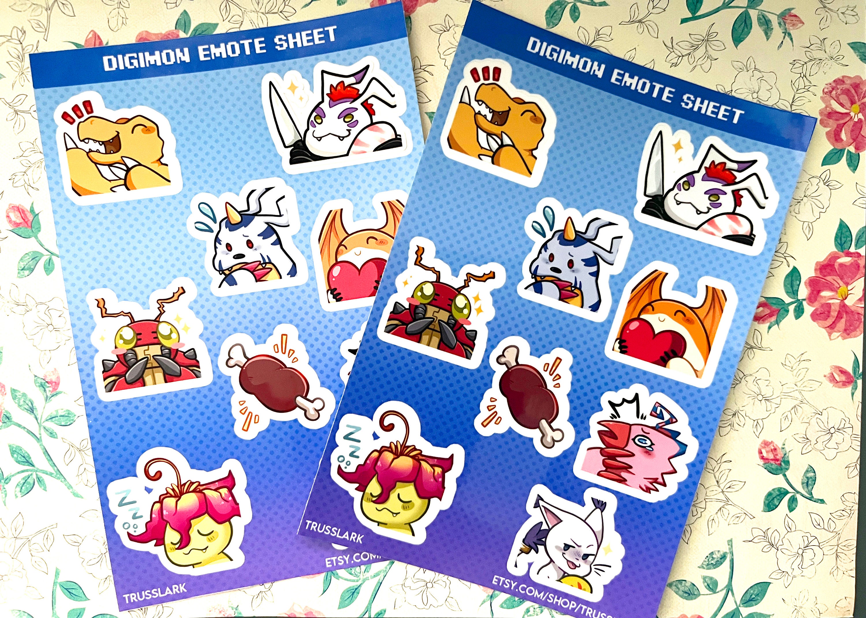 Digimon Emote Vinyl Sticker Sheet 4x6 Inch Digimon Adventure - Etsy ...