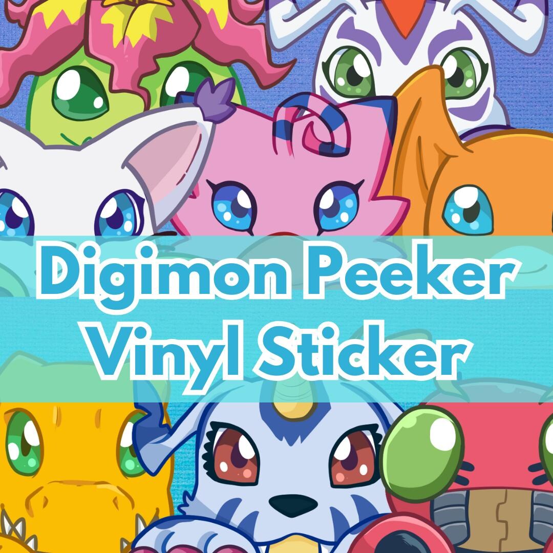 Digimon Vinyl Peeker Stickers - Etsy