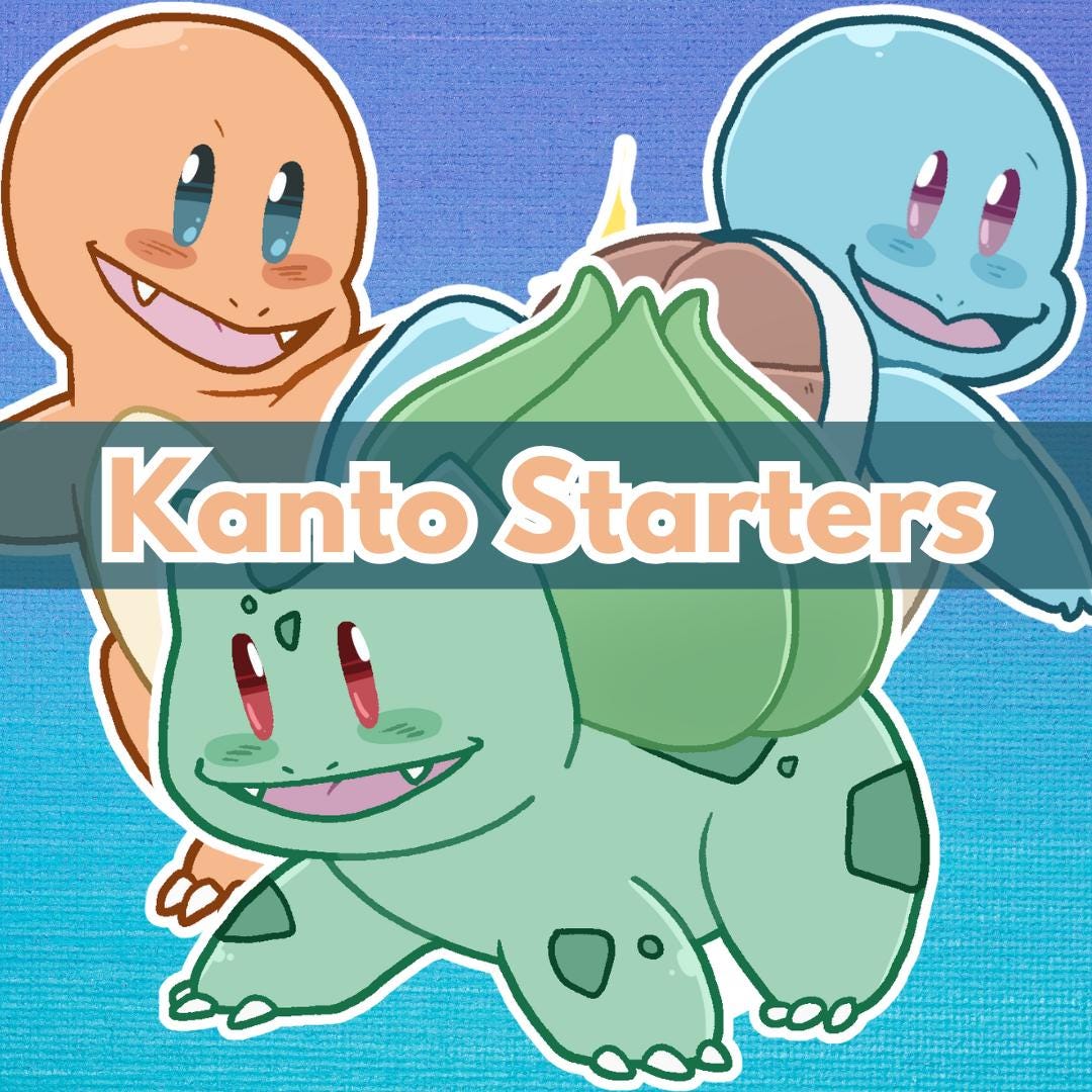 Kanto Starters | Vinyl Stickers | Cute Poke - Etsy