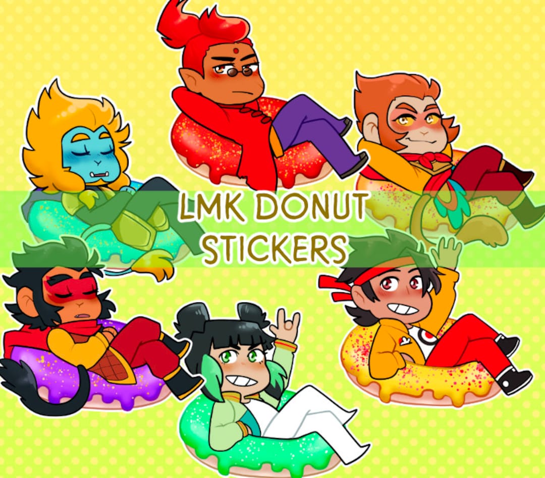 LMK Donut Vinyl Stickers || Monkie King Macaque Redson MK Mei Azure - Etsy