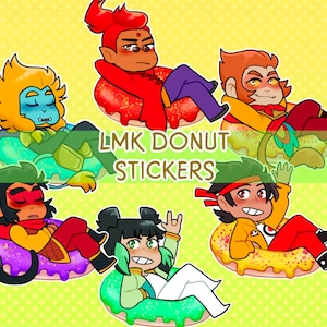 LMK Donut Vinyl Stickers || Monkie King Macaque Redson MK Mei Azure - Etsy