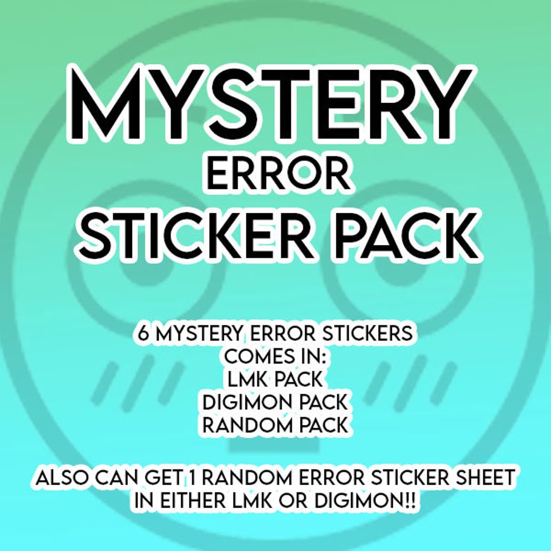 Mystery Error Sticker Pack | 6 Stickers | 1 Sticker Sheet | Pack ...