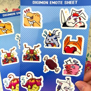 Digimon Emote Vinyl Sticker Sheet 4x6 Inch | Digimon Adventure | Vinyl ...
