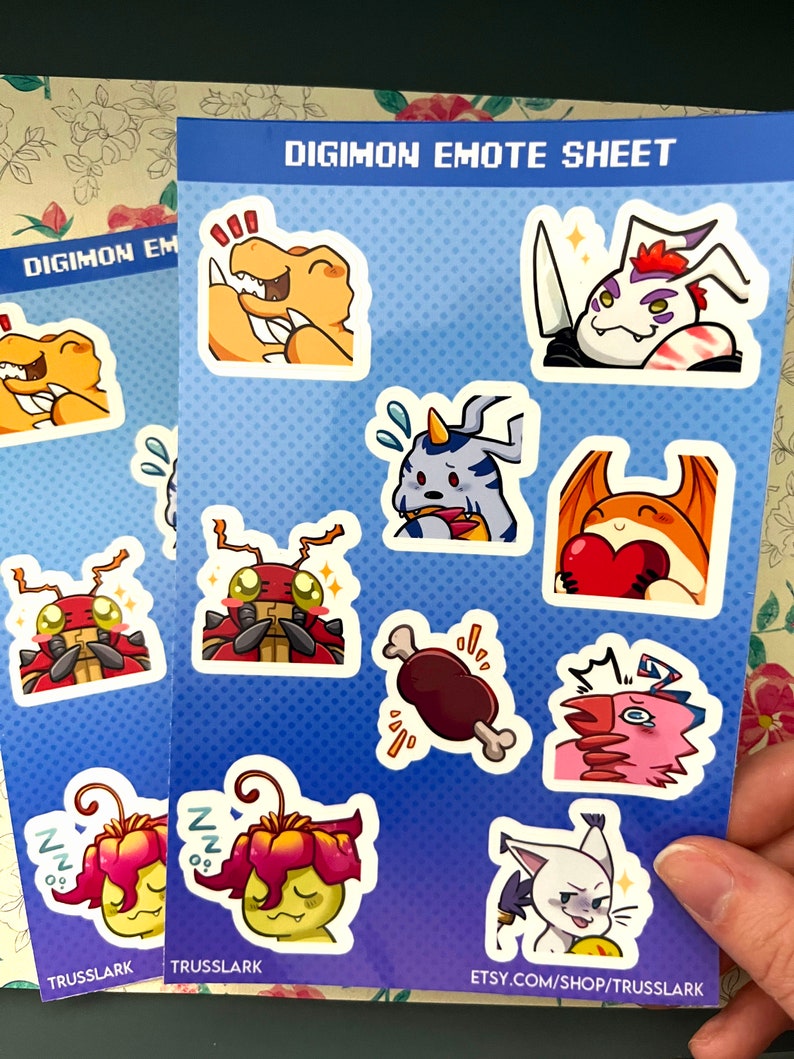 Digimon Emote Vinyl Sticker Sheet 4x6 Inch Digimon Adventure - Etsy ...