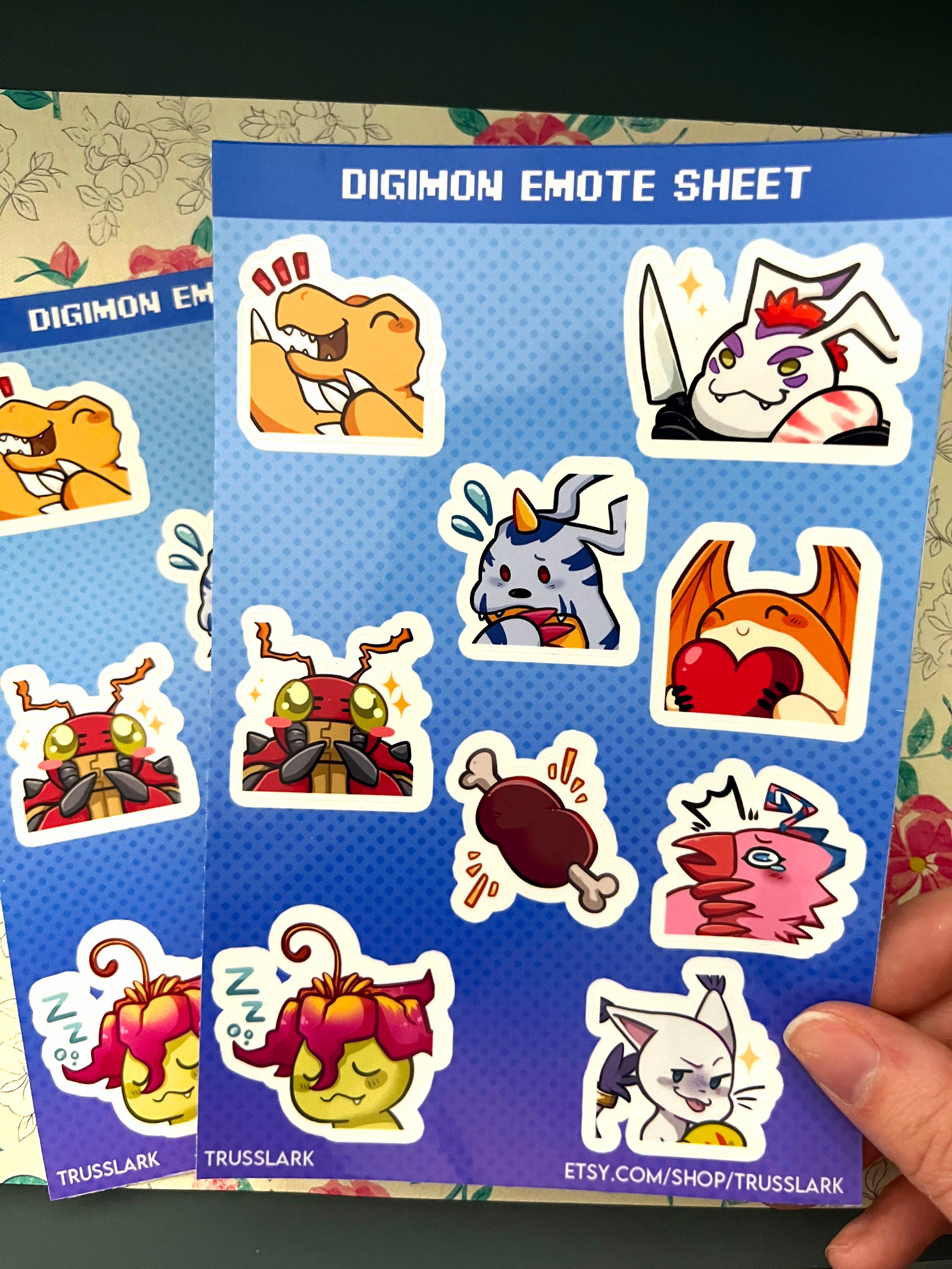 Digimon Emote Vinyl Sticker Sheet 4x6 Inch Digimon Adventure - Etsy ...