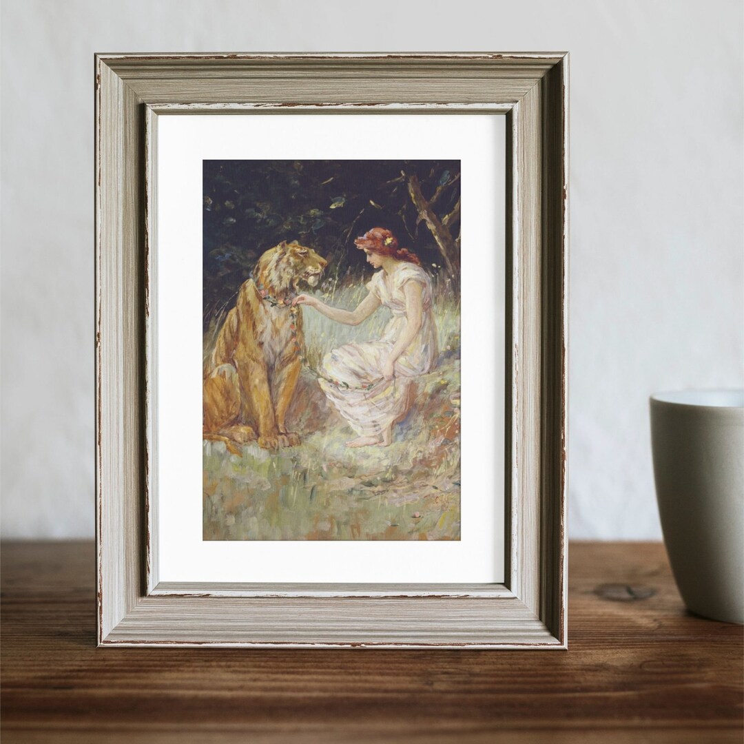 Frederick Stuart Church 'lady and the Tiger' | Vintage Art Print ...