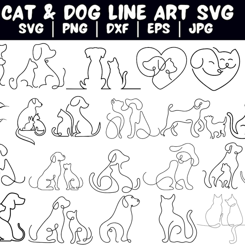 Dog and Cat Svg - Etsy