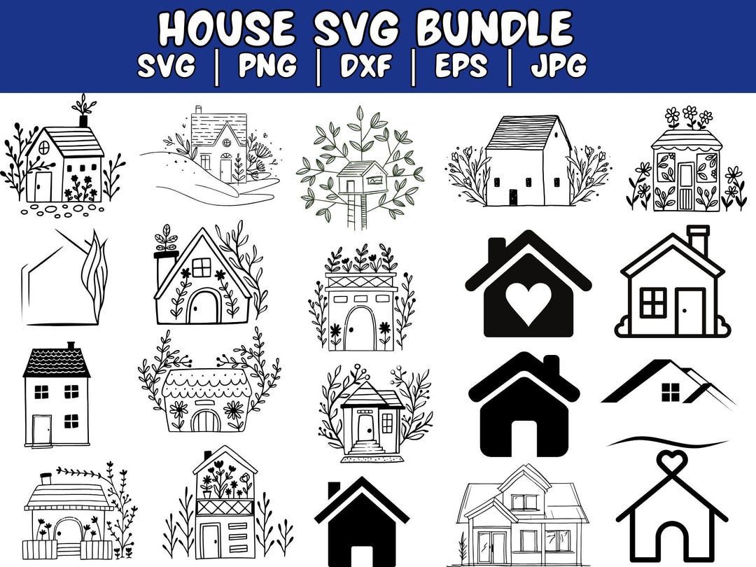 House SVG Bundle House Clipart House Png House Vector House Clip Art ...