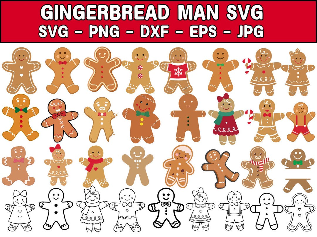 Gingerbread Man Svg, Gingerbread Woman Svg, Christmas Svg, Bundle Svgs ...