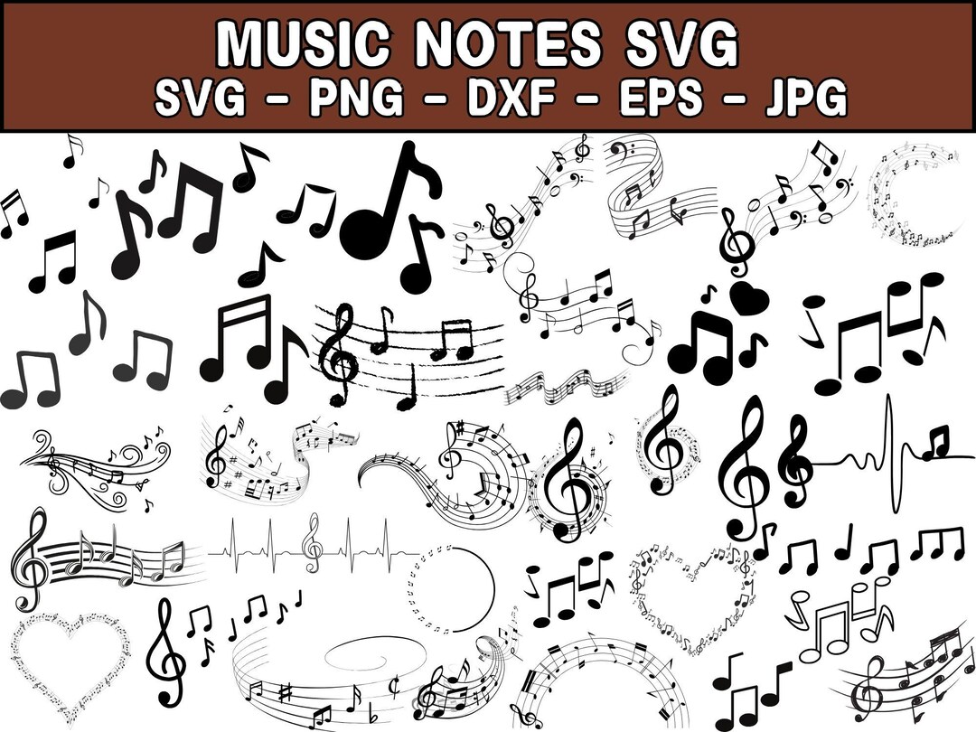 MUSIC NOTES SVG, Music Notes Bundle Svg, Music Notes Clipart , Music ...