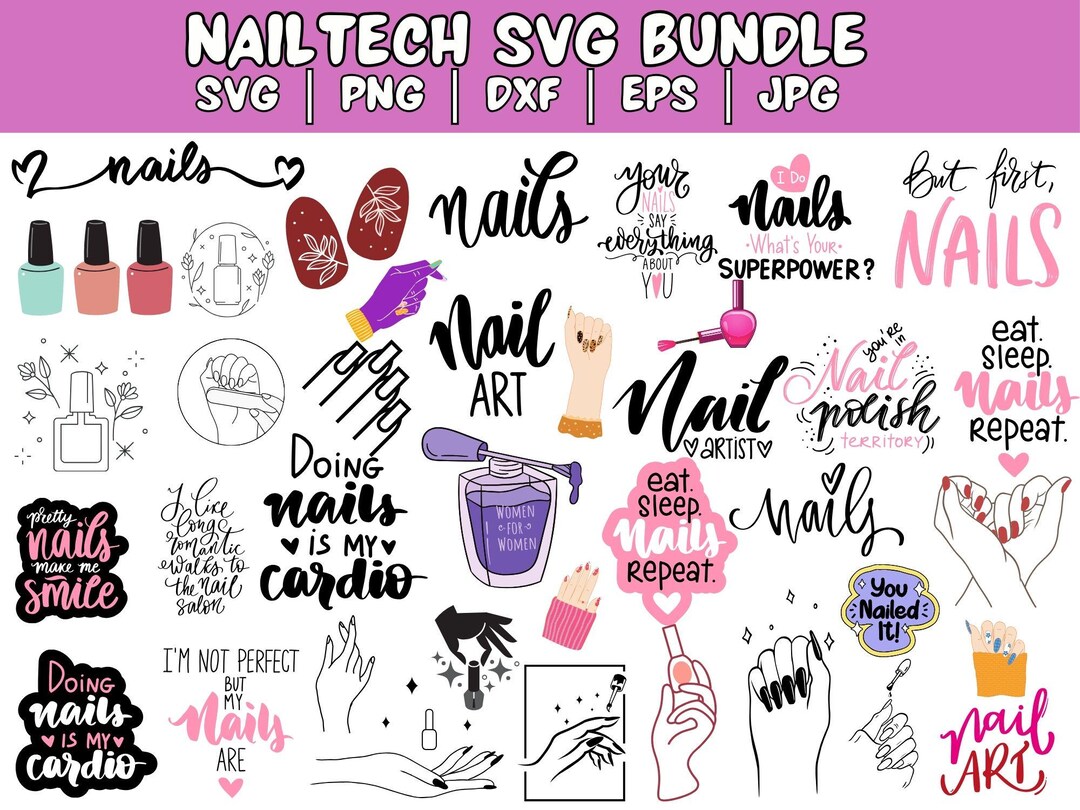 Nail Tech SVG Bundle\ Nail Artist SVG Cut File\ Girl Hand Svg\ Nail Art ...