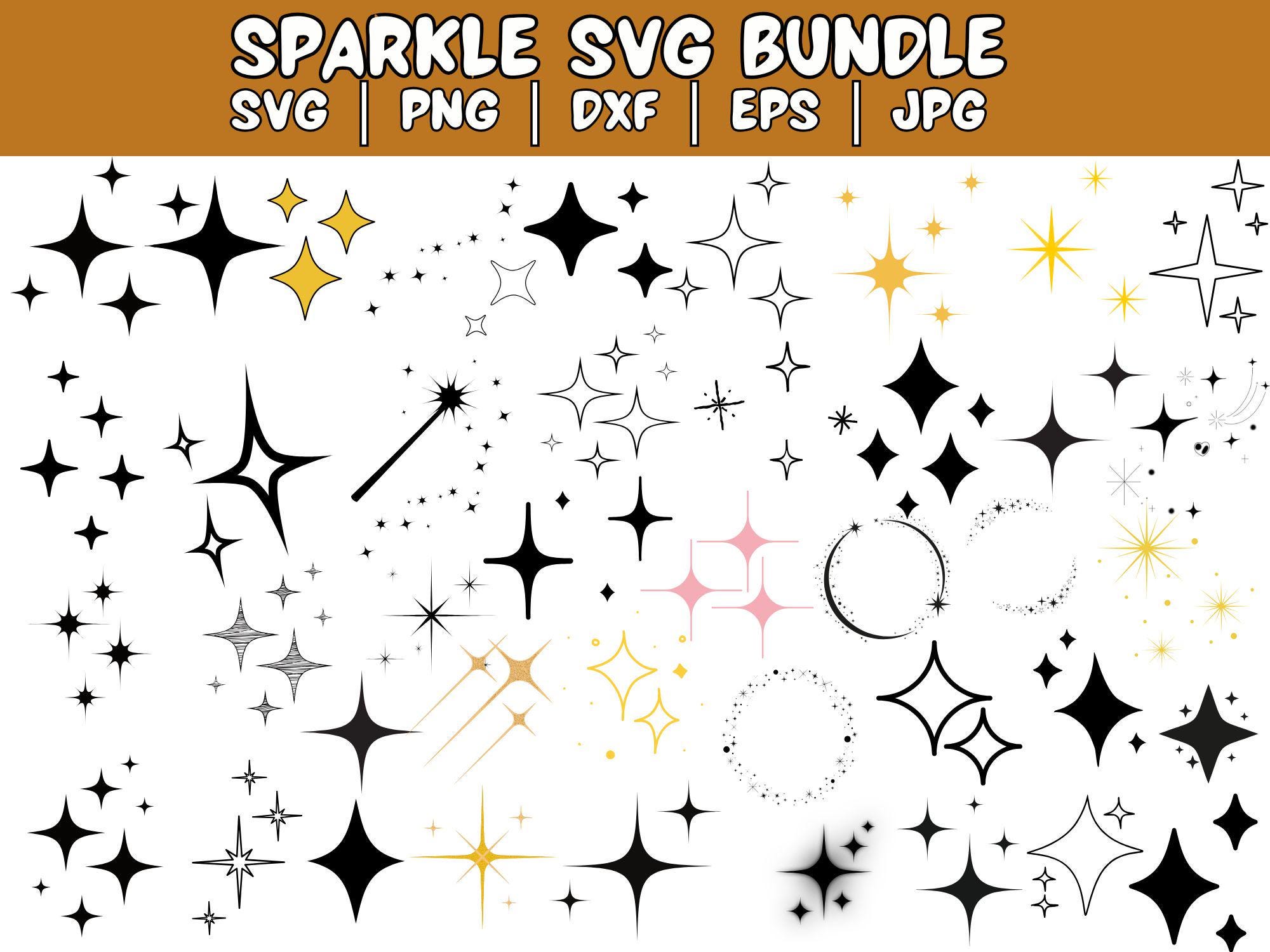 Sparkle SVG Bundle, Sparkle PNG Bundle, Sparkle Clipart, Sparkle Star SVG Cut Files for Cricut ...